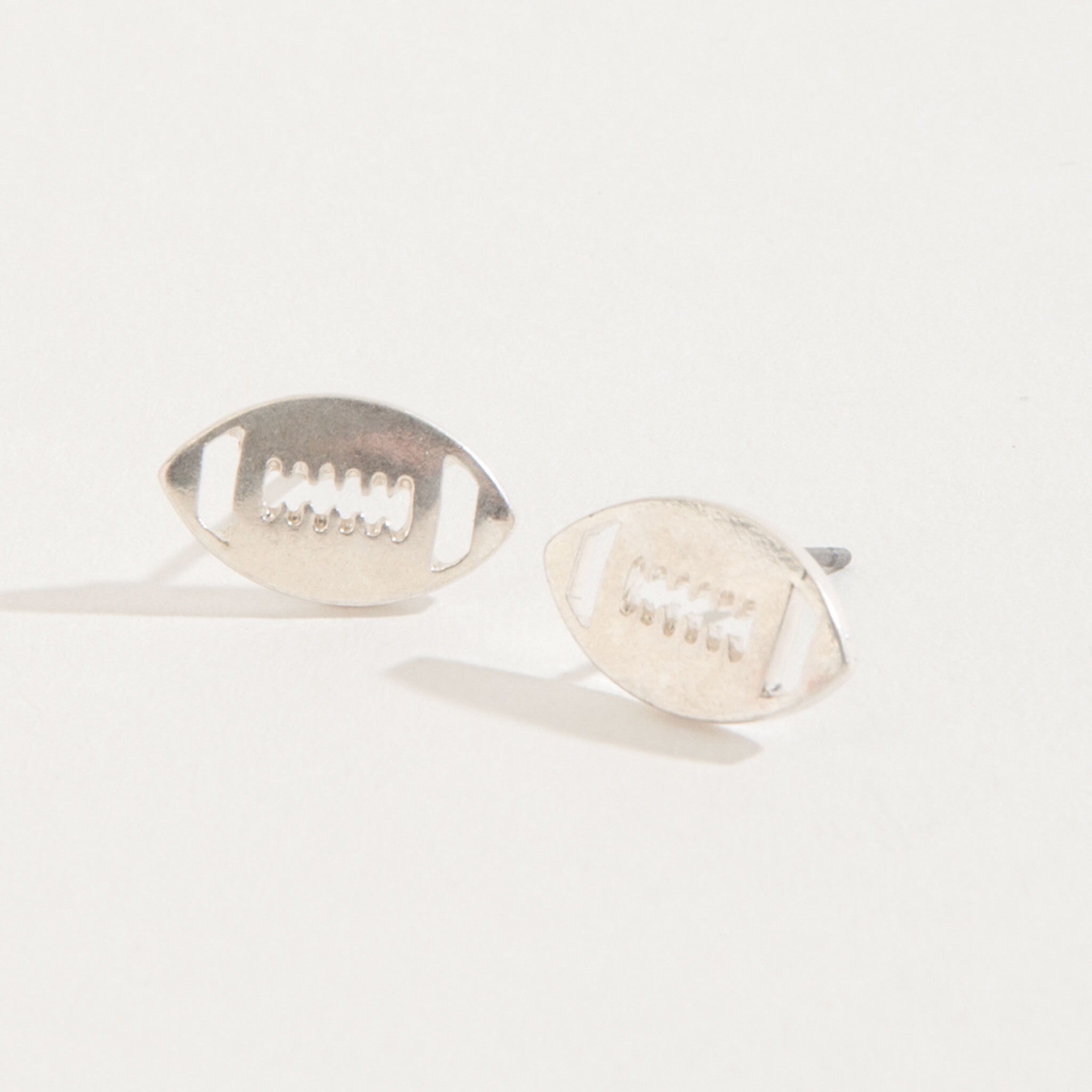 Womens Stud Buds Silver Football Earrings by Howard's - Walmart ...