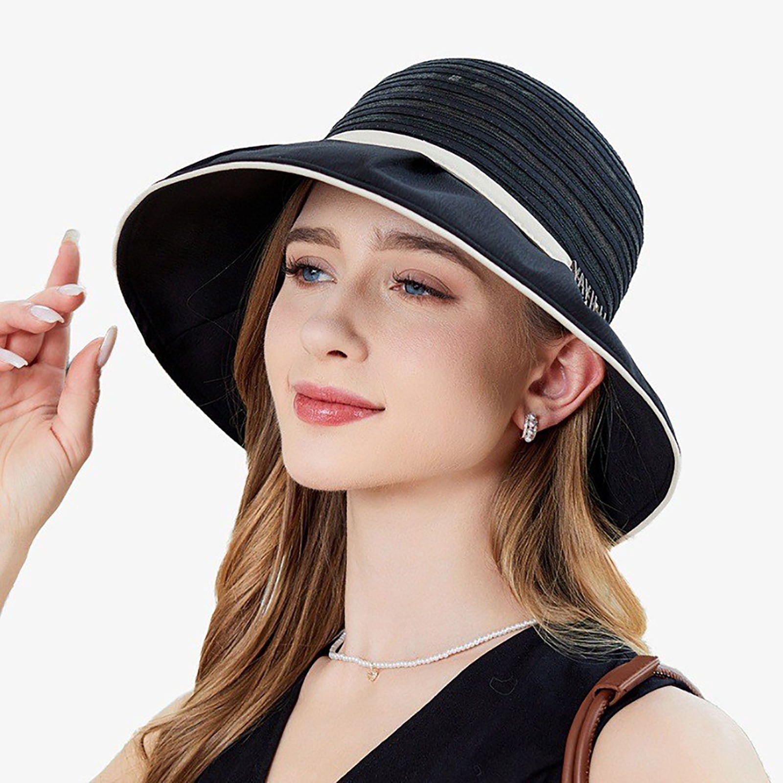 Womens Summer Dress Hat Wide Leaf Flower Bridal Shower Hat Sun Hats ...