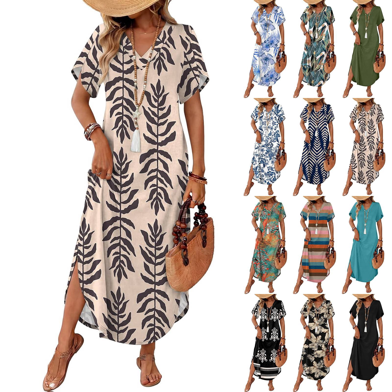 Womens Summer Dresses Maxi Dress Vacation Beach Sundresses 2026 with ...