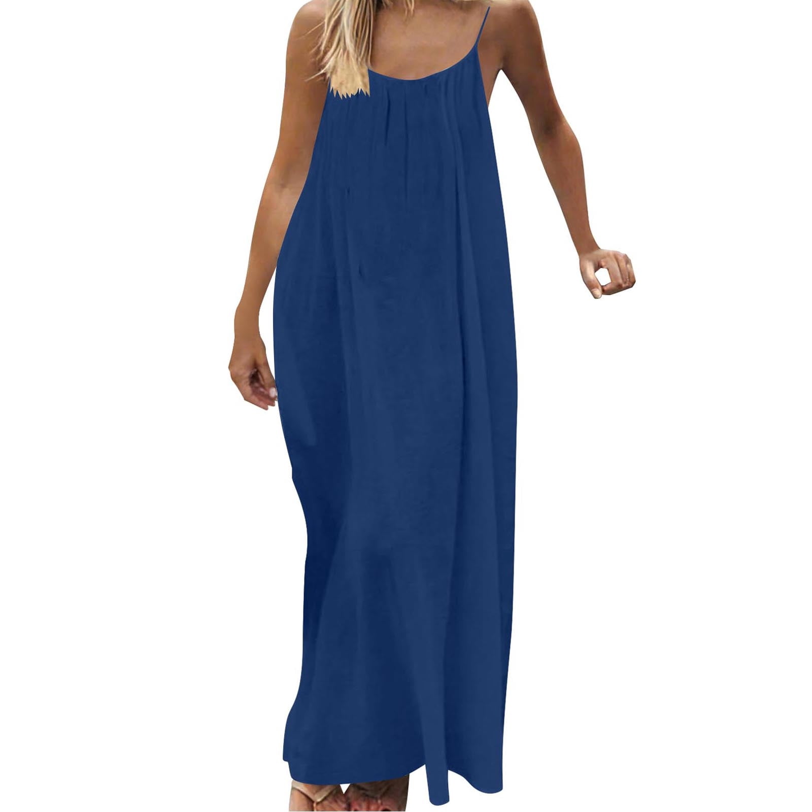 Womens Summer House Dress Casual Sleeveless Backless Lace Up Cami Dress ...