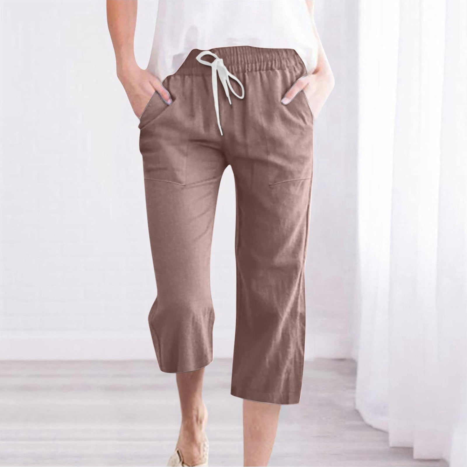 Womens Summer Outfits, Linen Pants Women, Women's Cropped Pants, Capri ...