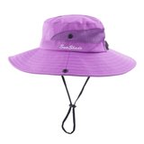 Womens Summer Sun Hat Wide Brim Outdoor UV Protection Hat Foldable ...
