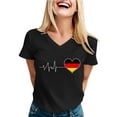 Womens Summer Tops Retro Soft Letter Print Football Fan Short Sleeve ...