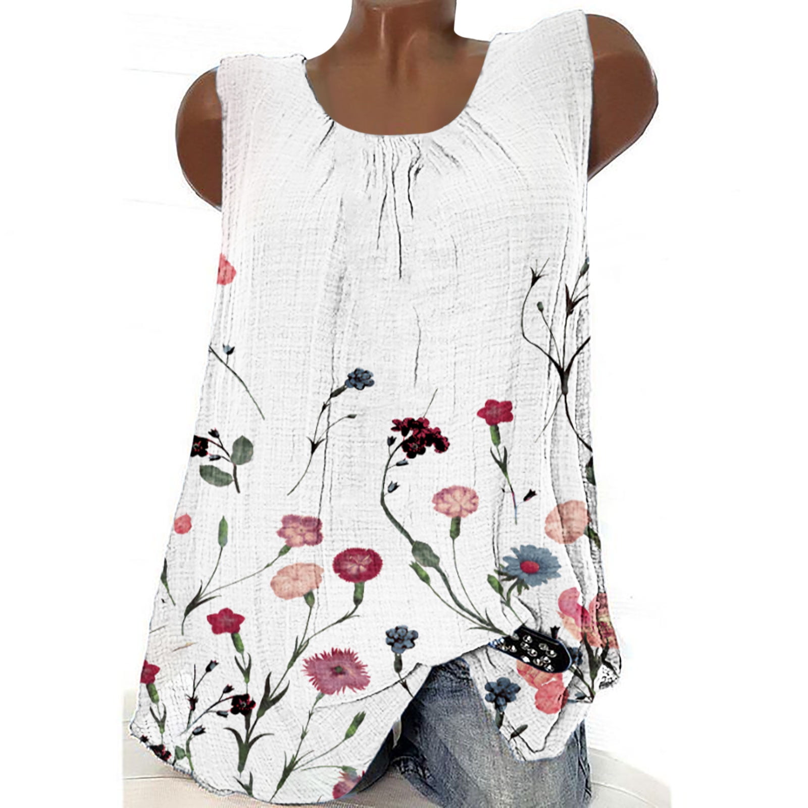 Womens Summer Tops Tops Sleeveless Chiffon Shirt Tops For Summer Tube ...