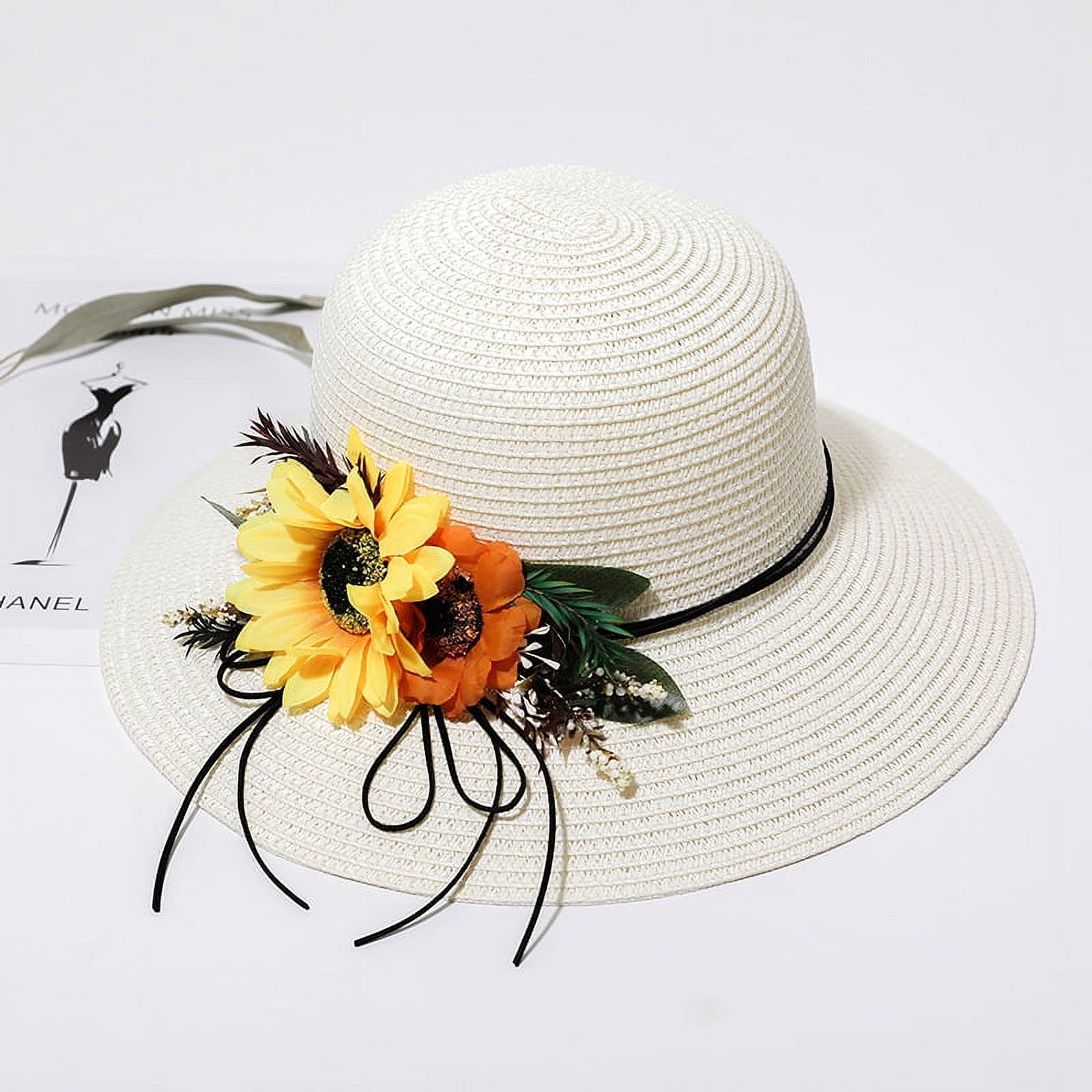 Womens Summer Traveling Staw Sun Hats Wide Brim Hats Sun Protection ...