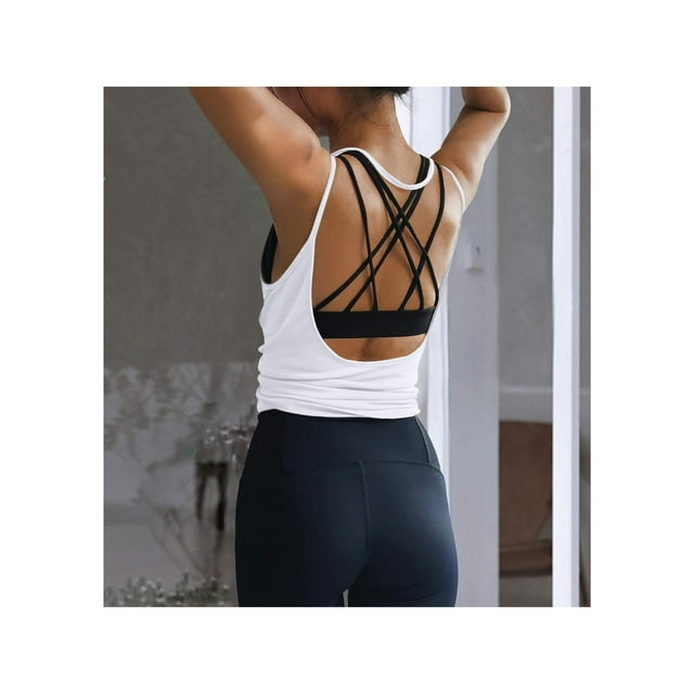 Womens Summer Workout Tops Sexy Backless Yoga Shirts Open Back ...