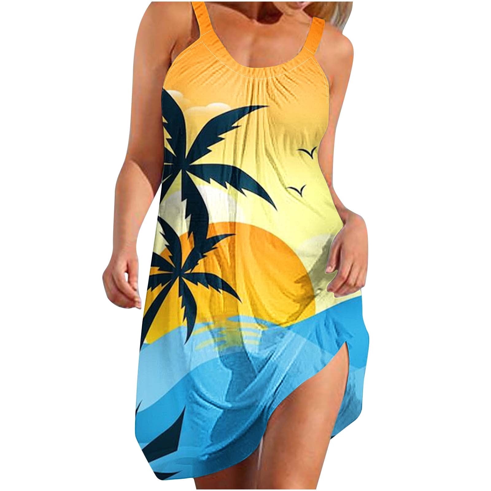 Womens Sundresses for Summer Casual, Women's Fashion Sexy Vintage Round ...