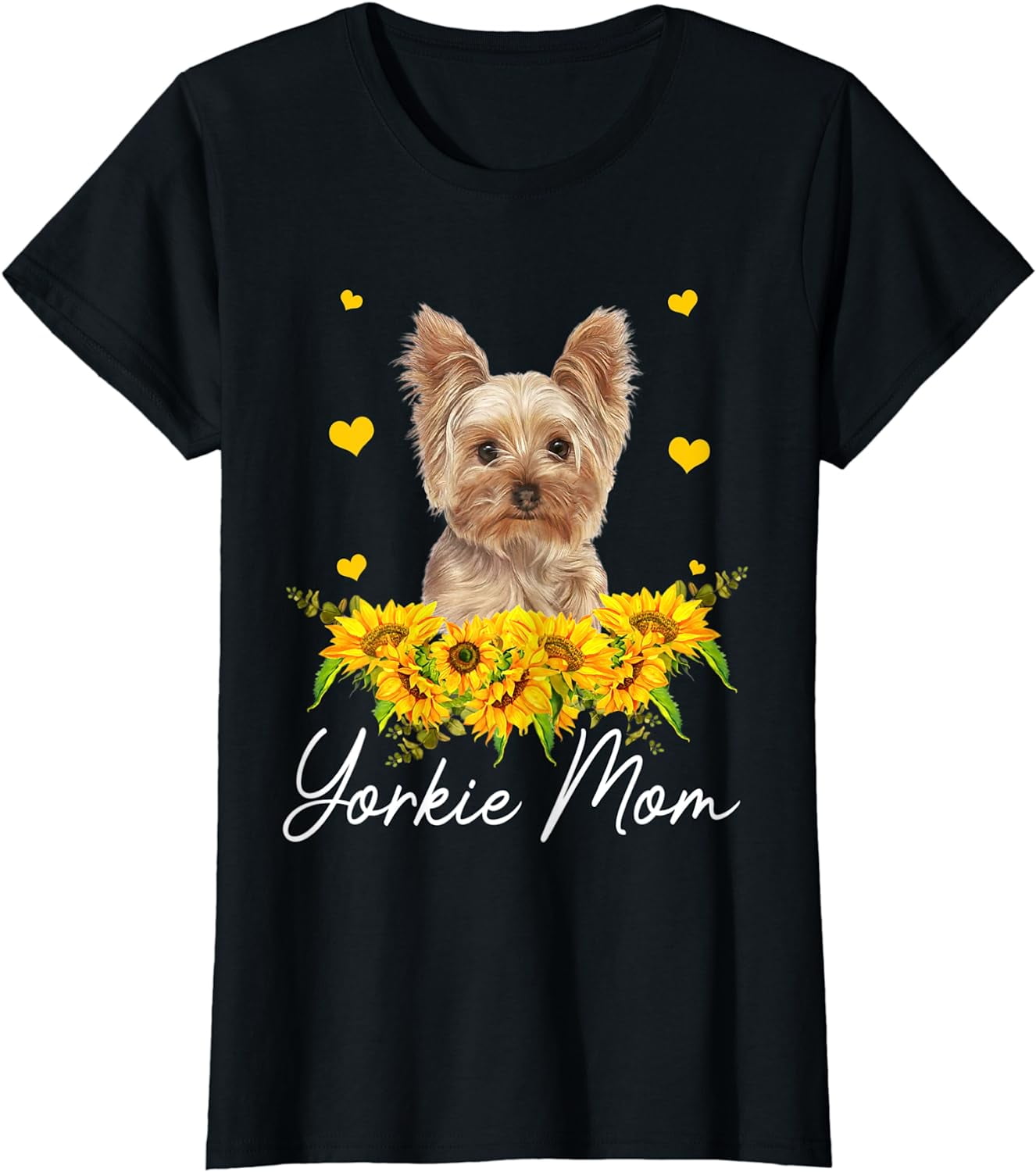 Womens Sunflower Yorkie Mom Dog Lover T-Shirt - Walmart.com