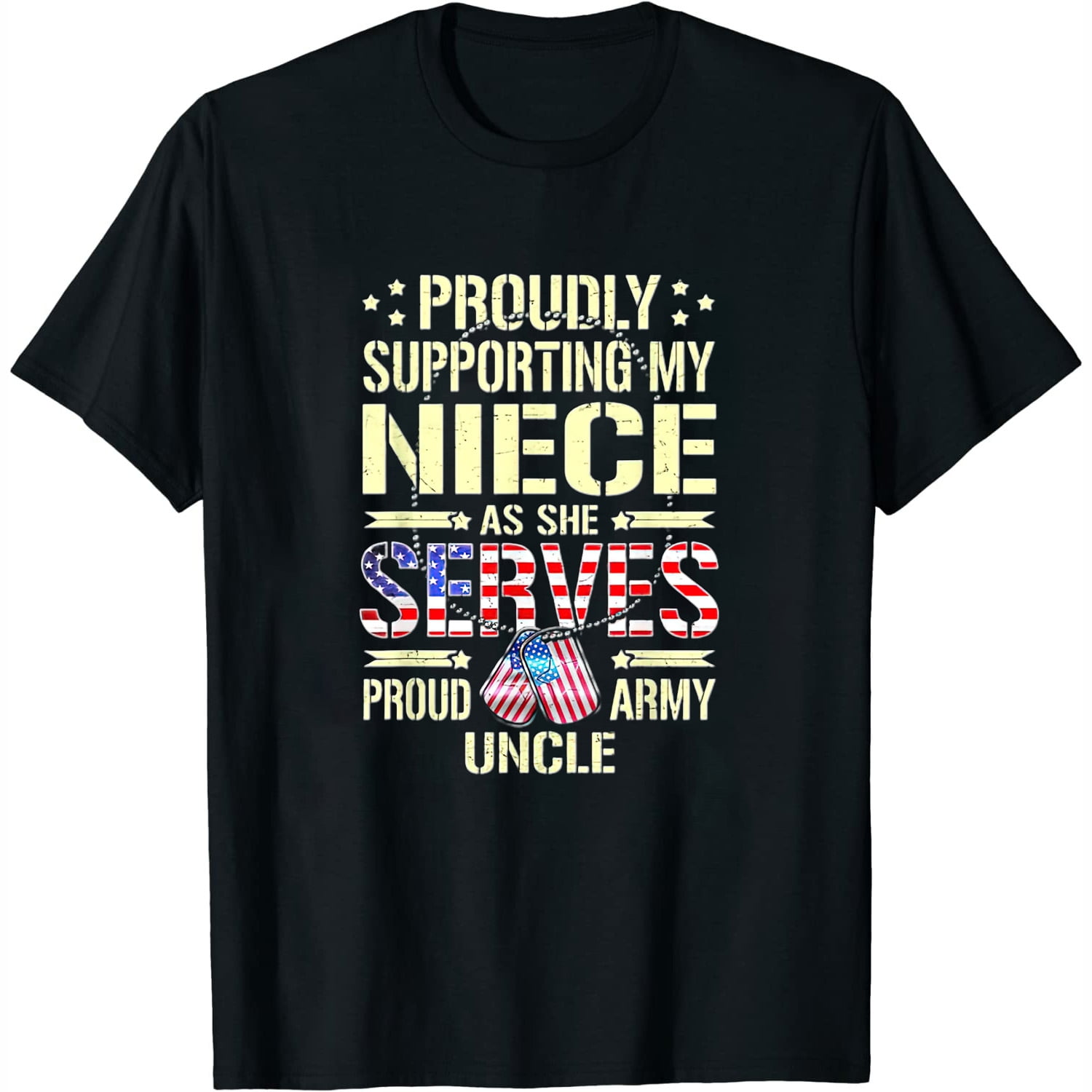 Womens Supporting My Niece As She Serves - Proud Army Uncle Shirt Black ...