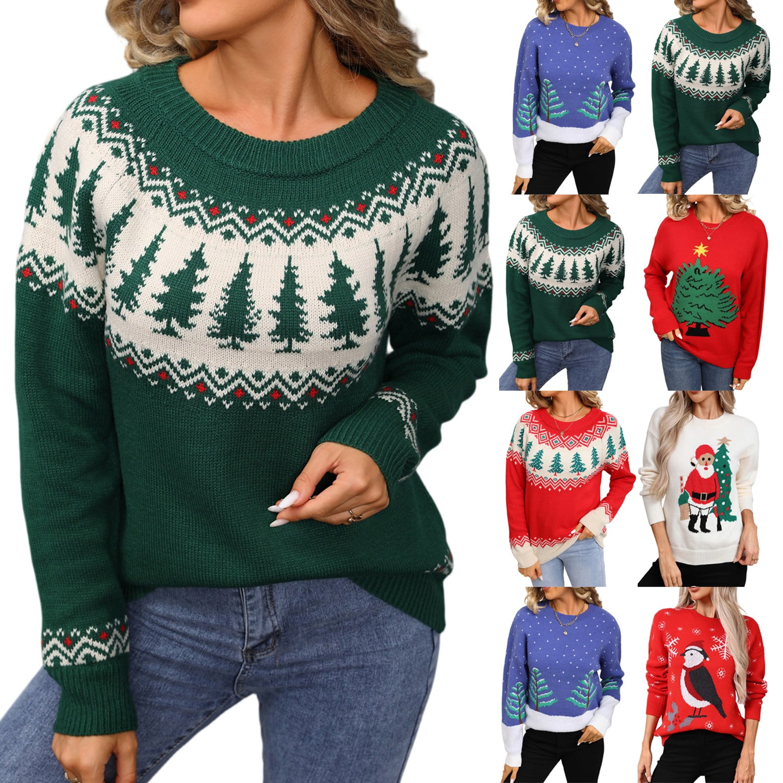 Womens Sweaters Long Sleeve Fall Soft Lightweight Knit Loose Sweater ...