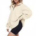 Womens Sweaters Womens Oversized Half Zip Pullover Long Sleeve