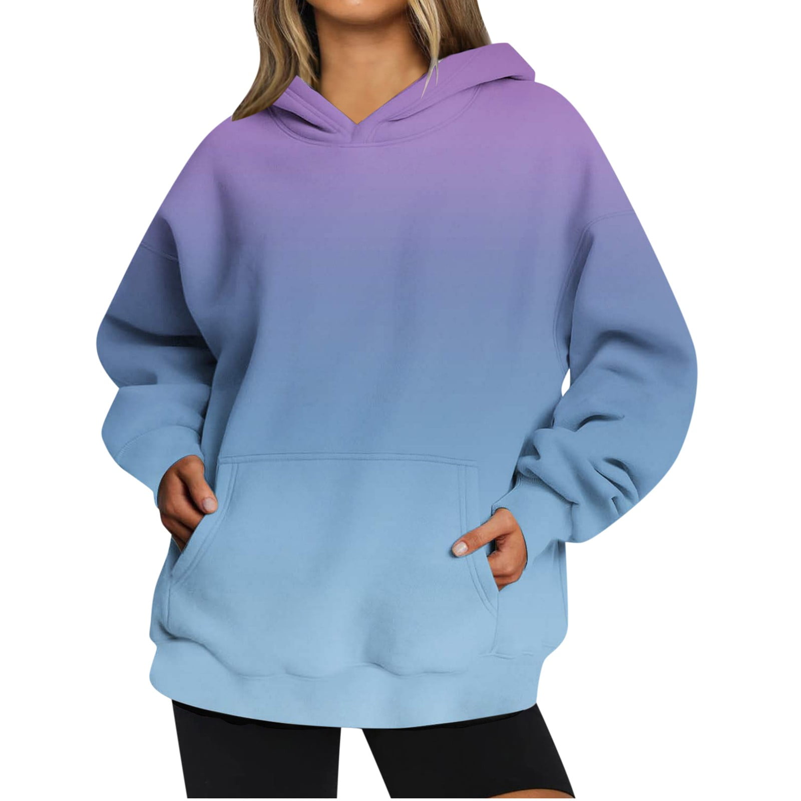 Womens Sweatshirts Plus Size Clearance Hooded Long Sleeve Pullover ...
