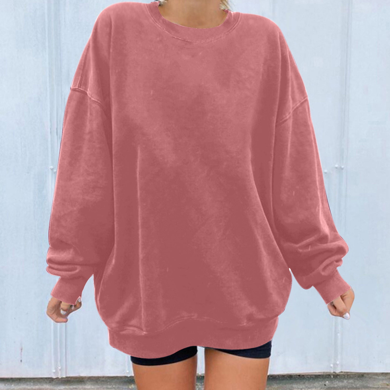 Womens Sweatshirts Plus Size Long Sleeve Round Neck Printed Sweatshirt ...