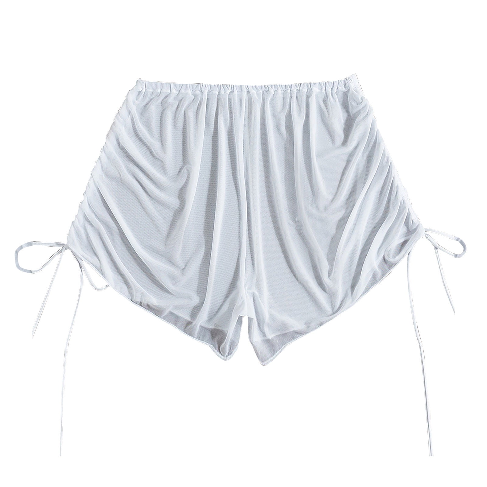 Womens Swim Shorts Wrap Mesh Beach Bikini Wraps Ruffle Shorts Cover Up ...