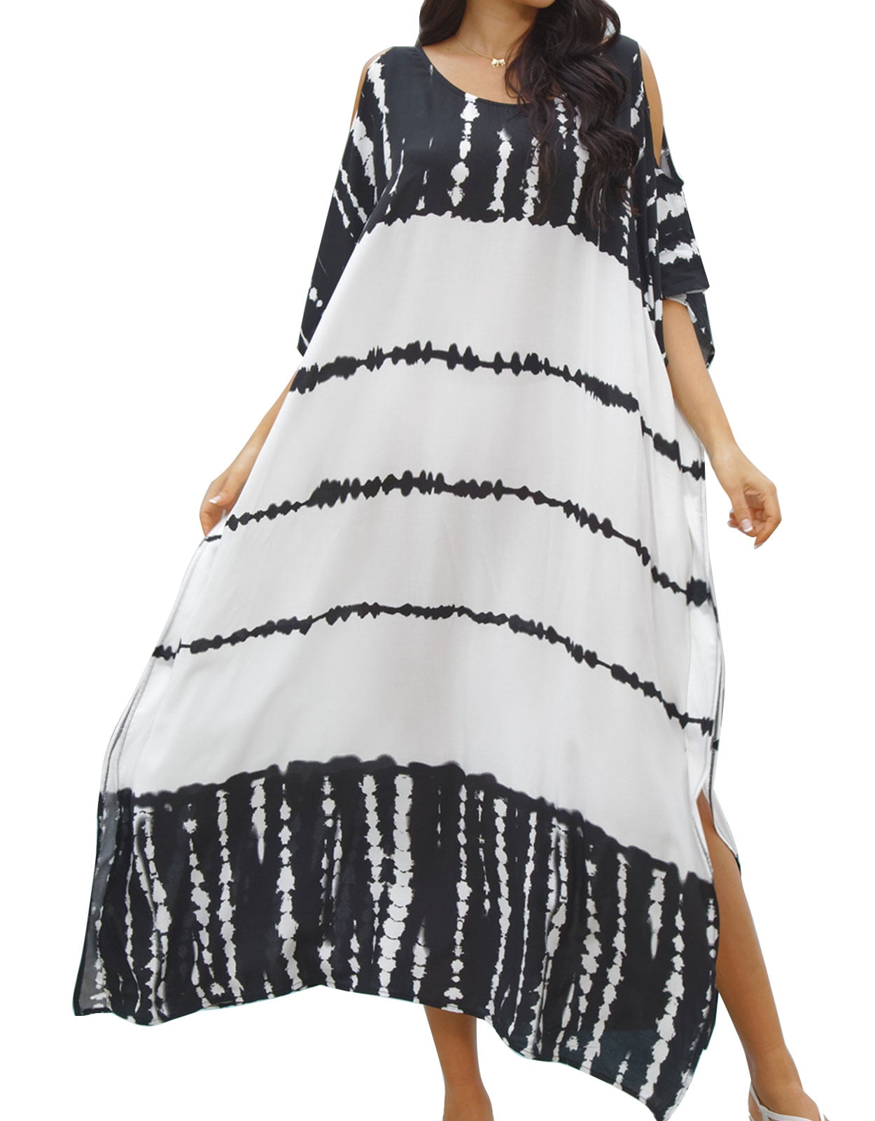 Alsol Lamesa Women's Plus Size Swim Long Swimwear Sleeve, Cold Shoulder ...