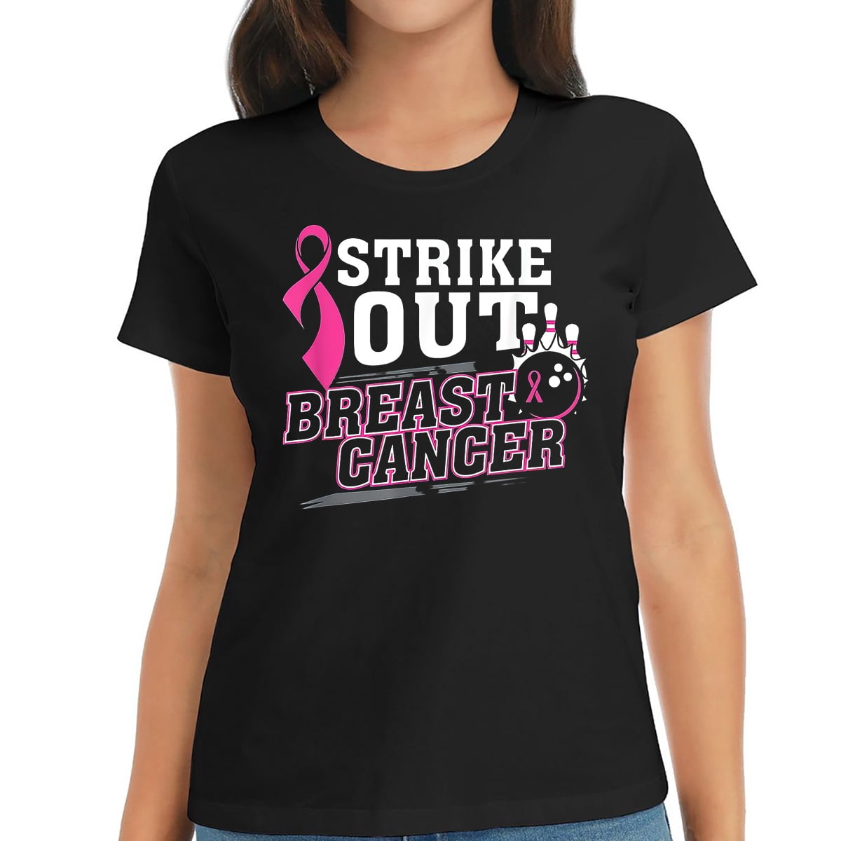 Womens T Shirt Breast Cancer Awareness Bowling Team T-shirt Shirts ...