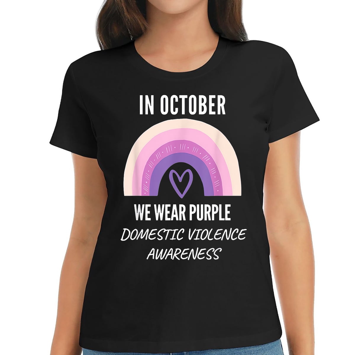 Womens T Shirt In October We Wear Purple Domestic Violence Awareness ...