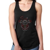 Womens T-Shirt Rhinestone Bling Black Tee Christmas Santa Hugs Love ...