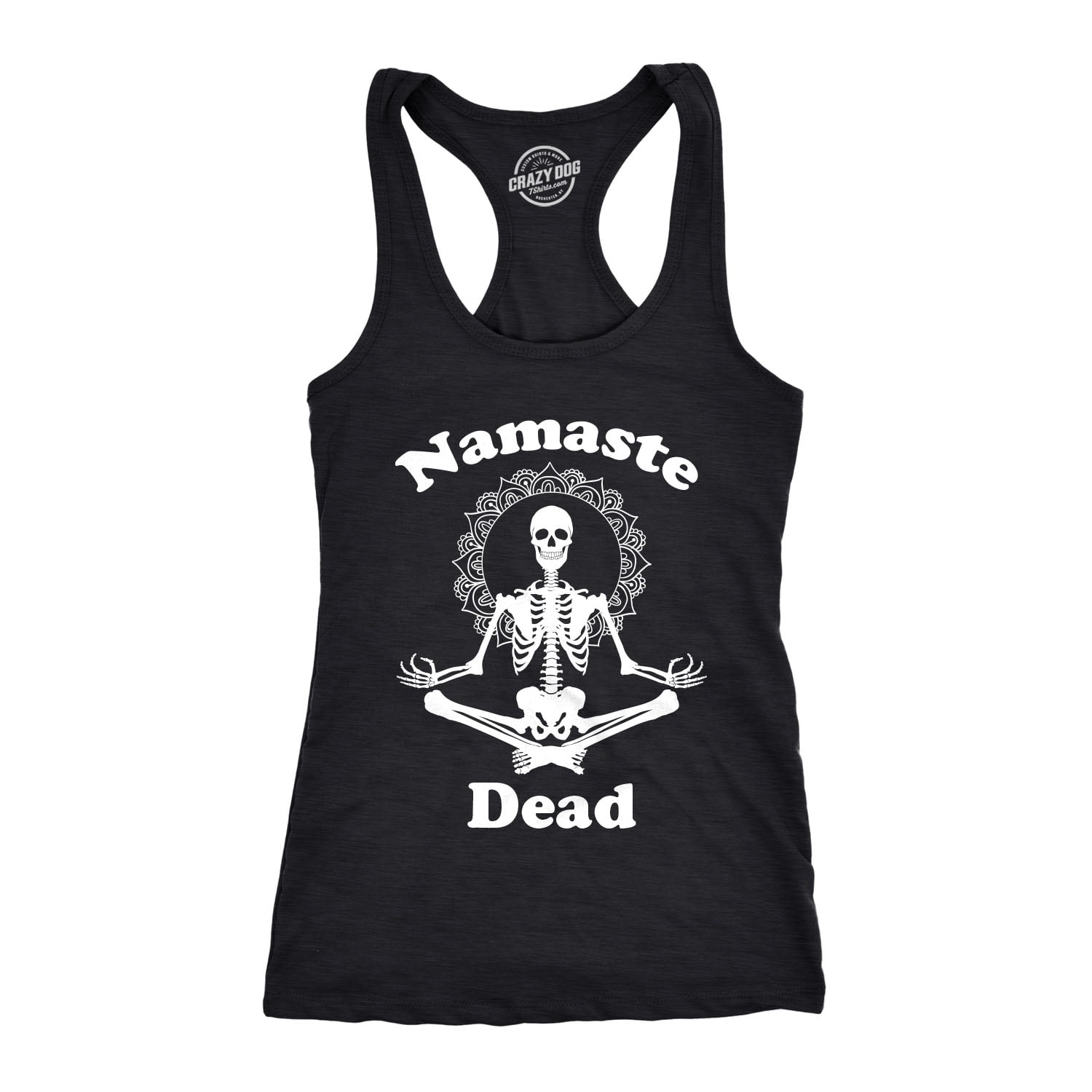 Womens Tank Namaste Dead T Shirt Funny Yoga Halloween Skeleton Tee ...