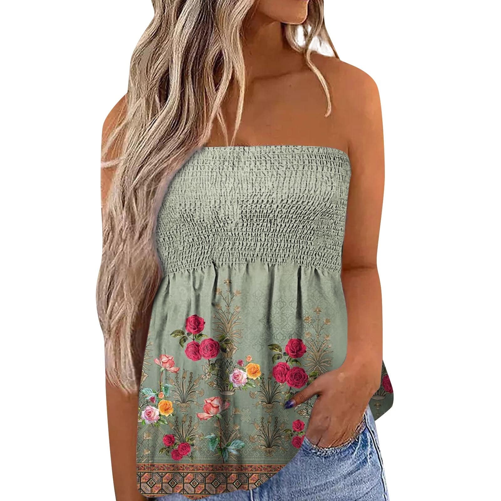 Womens Tank Tops $4.98 xxl Sleeveless Tube Strapless Bandeau Tank ...