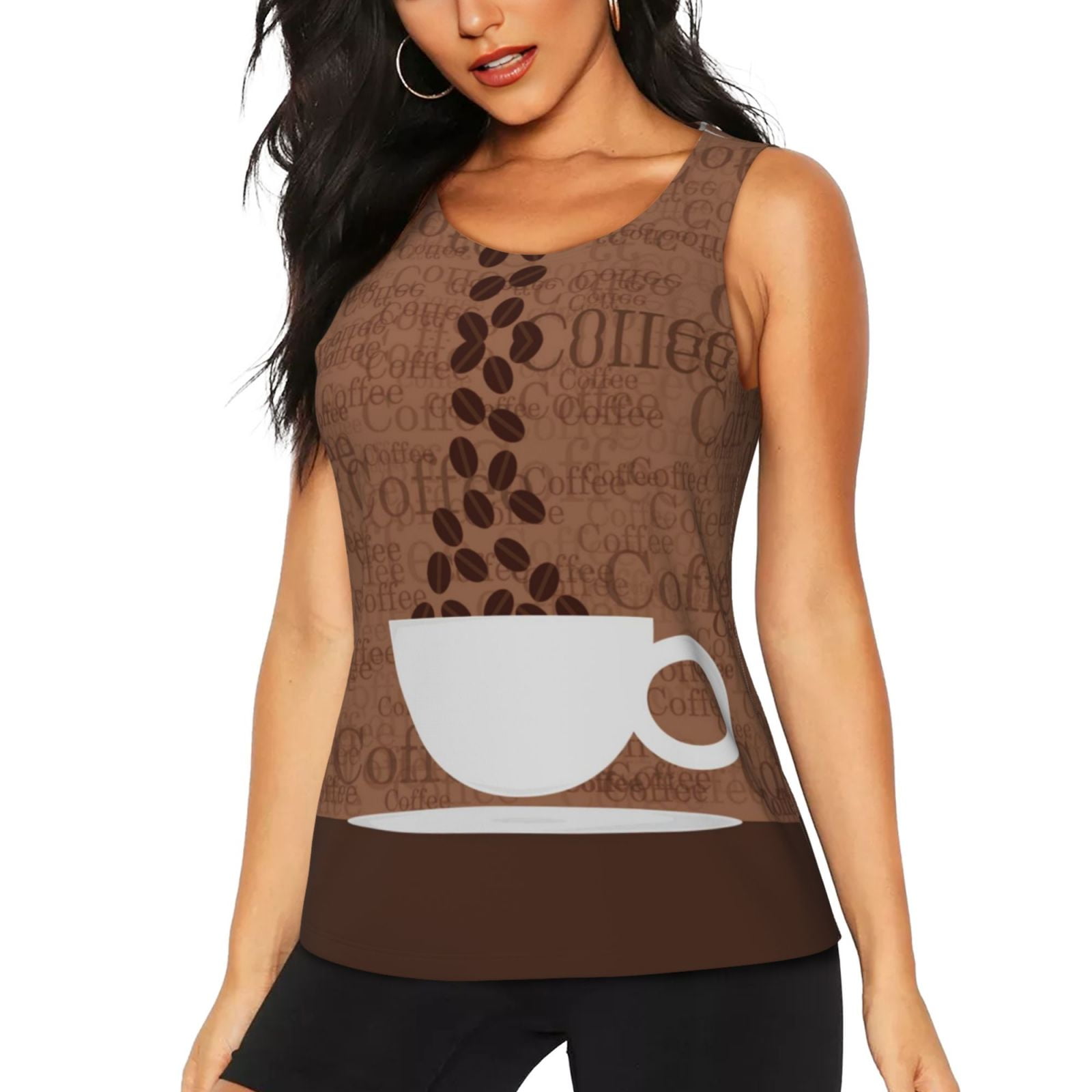 Womens Tank Tops - Coffee Cafe Cup Athletic Workout Tank Tops for Woman ...
