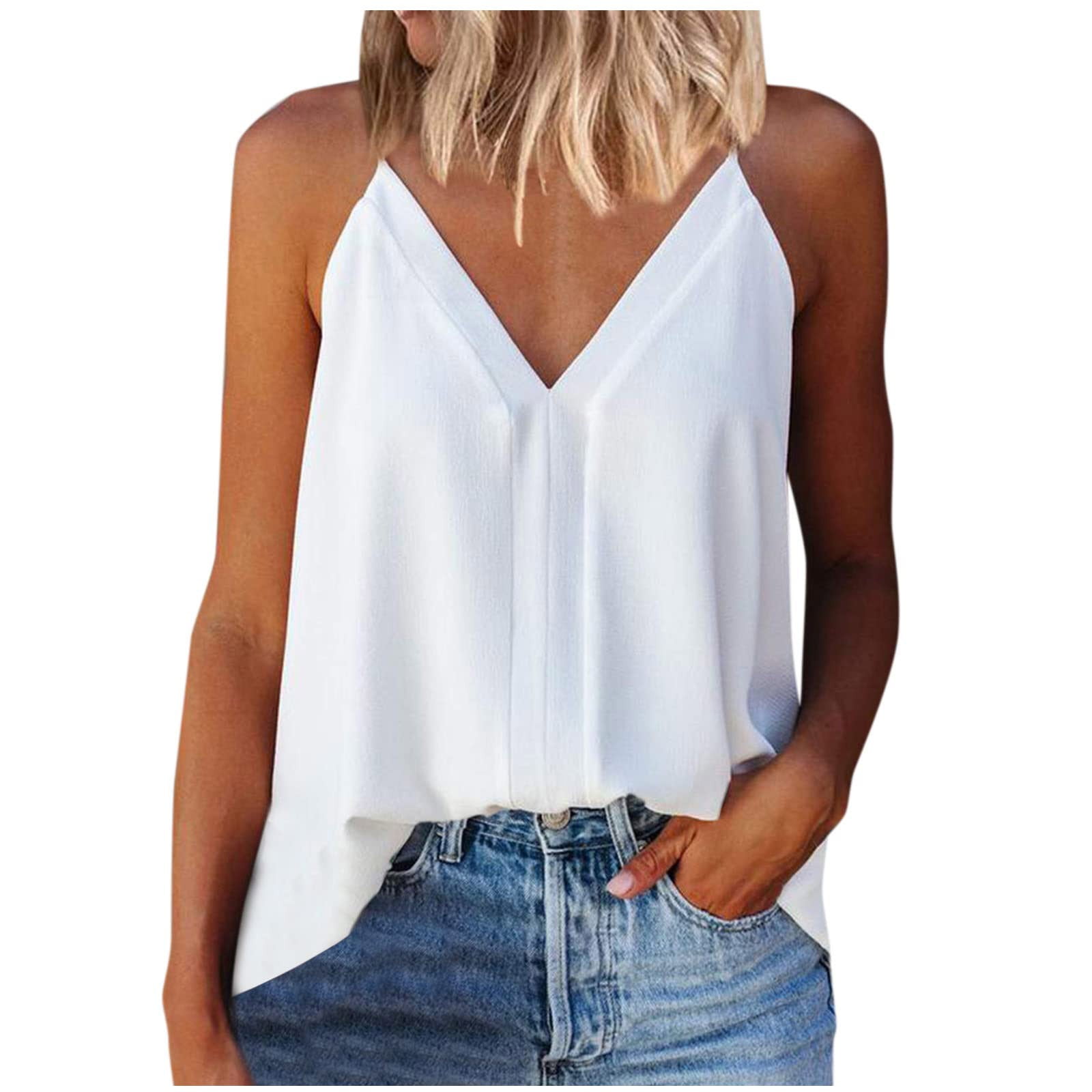 Womens Tank Tops Women's Tank Tops Womens V Neck Strappy Tank Tops ...