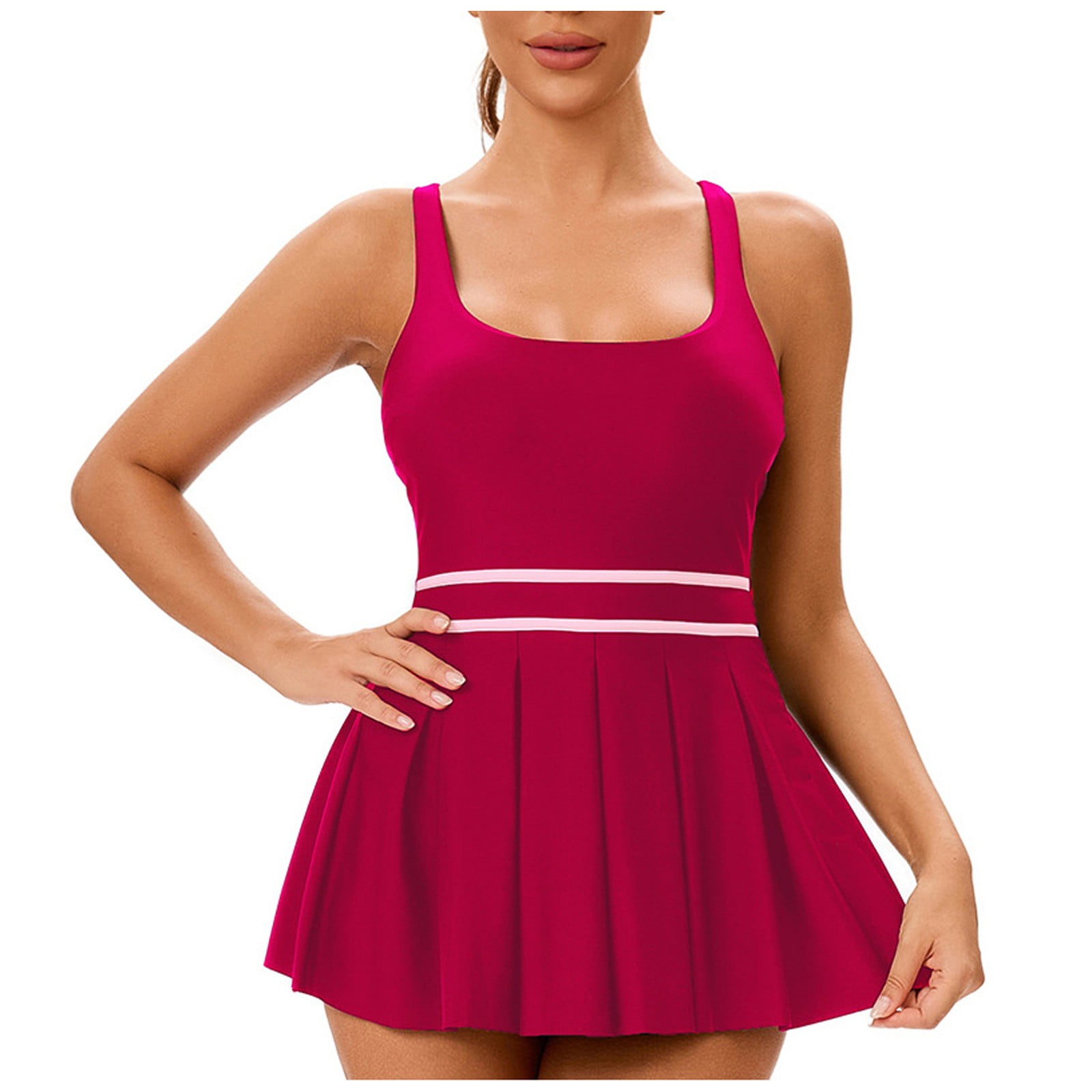 Womens Tankini Bathing Suits Backless Split Swimming Dress Triangle ...