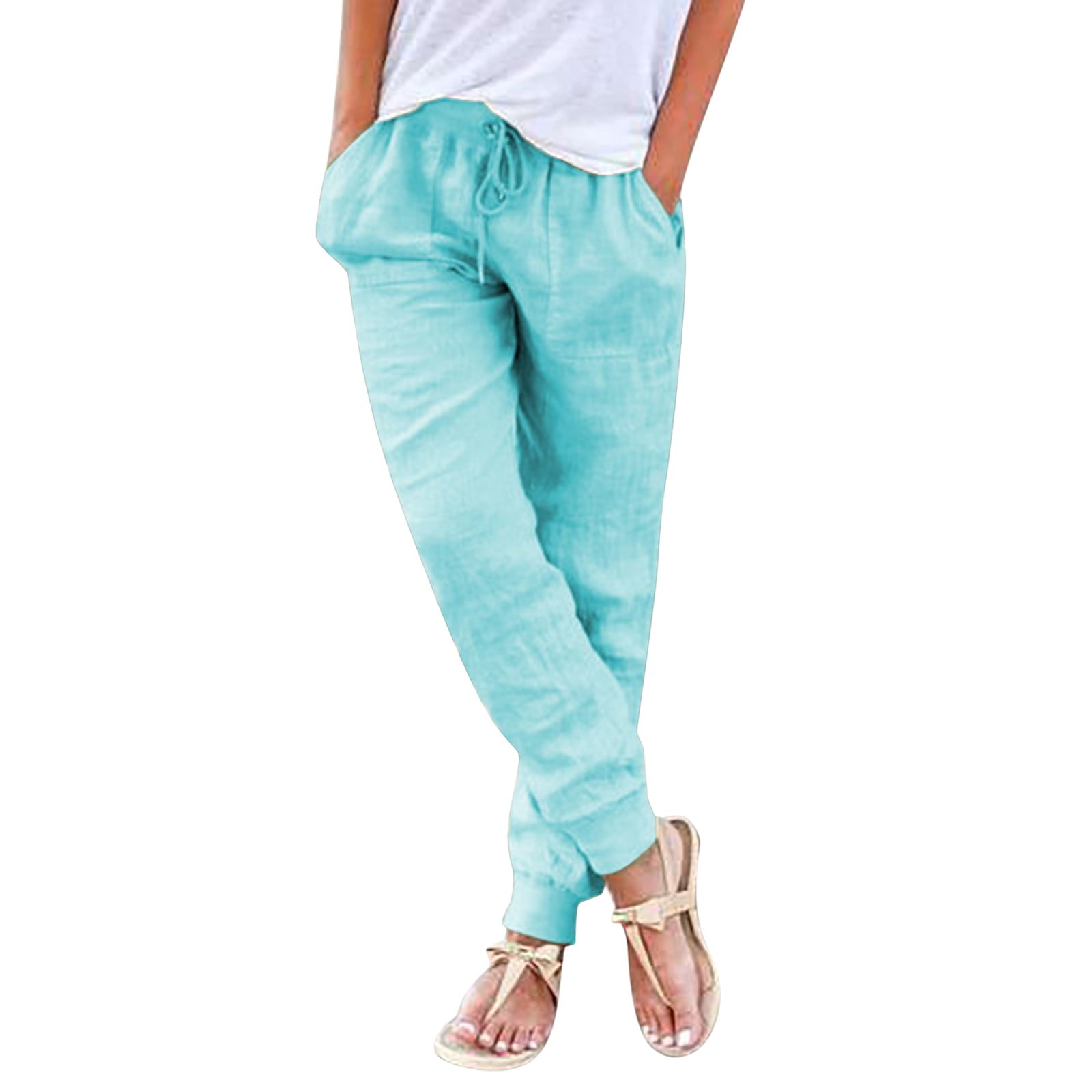 Womens Tapered Pants Women Casual Pants for Winter Petite Drawstring ...