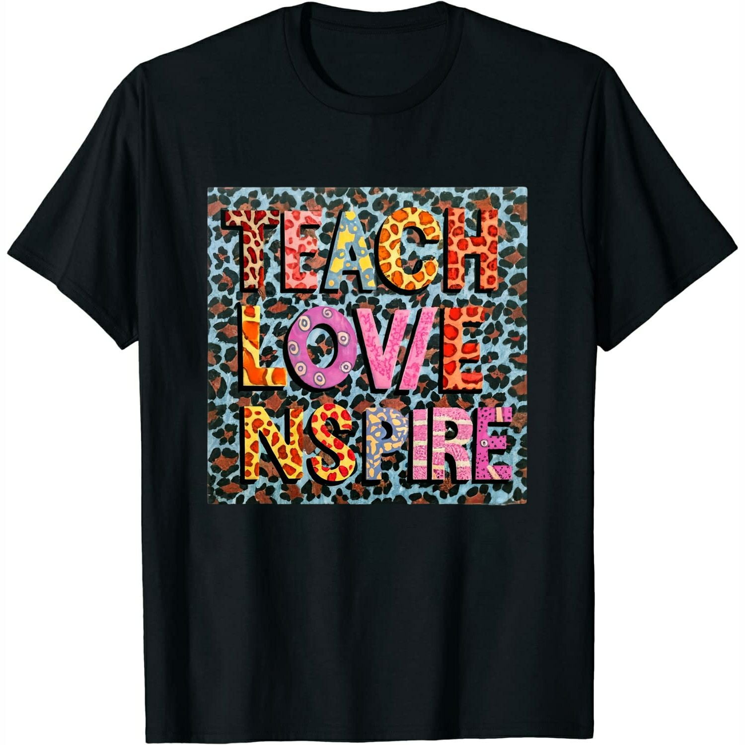 Womens Teach Love And Inspire Leopard Teacher Appreciation Teaching T ...