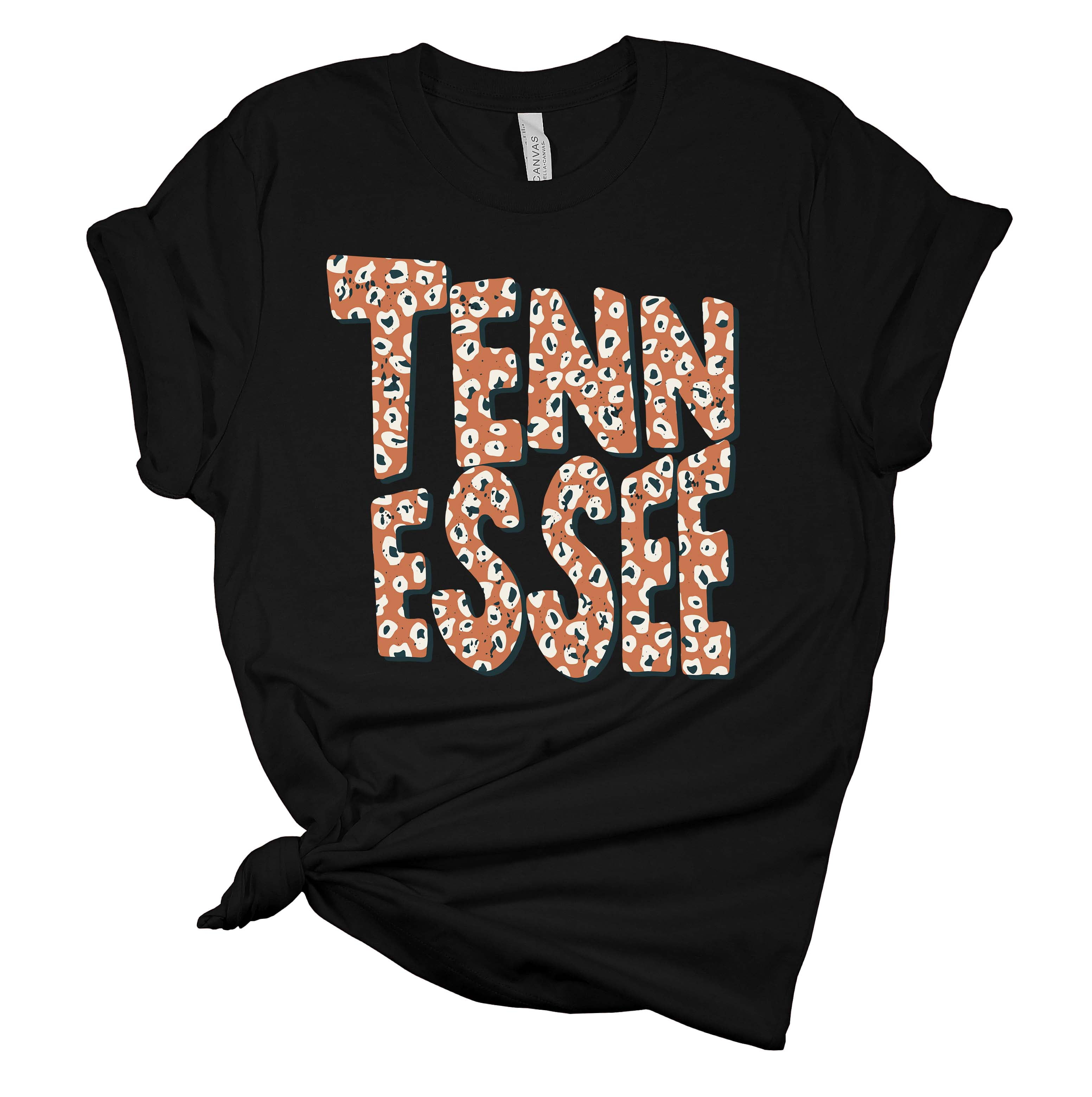 Womens Tennessee Tshirt Football Orange Leopard Print Team Name ...
