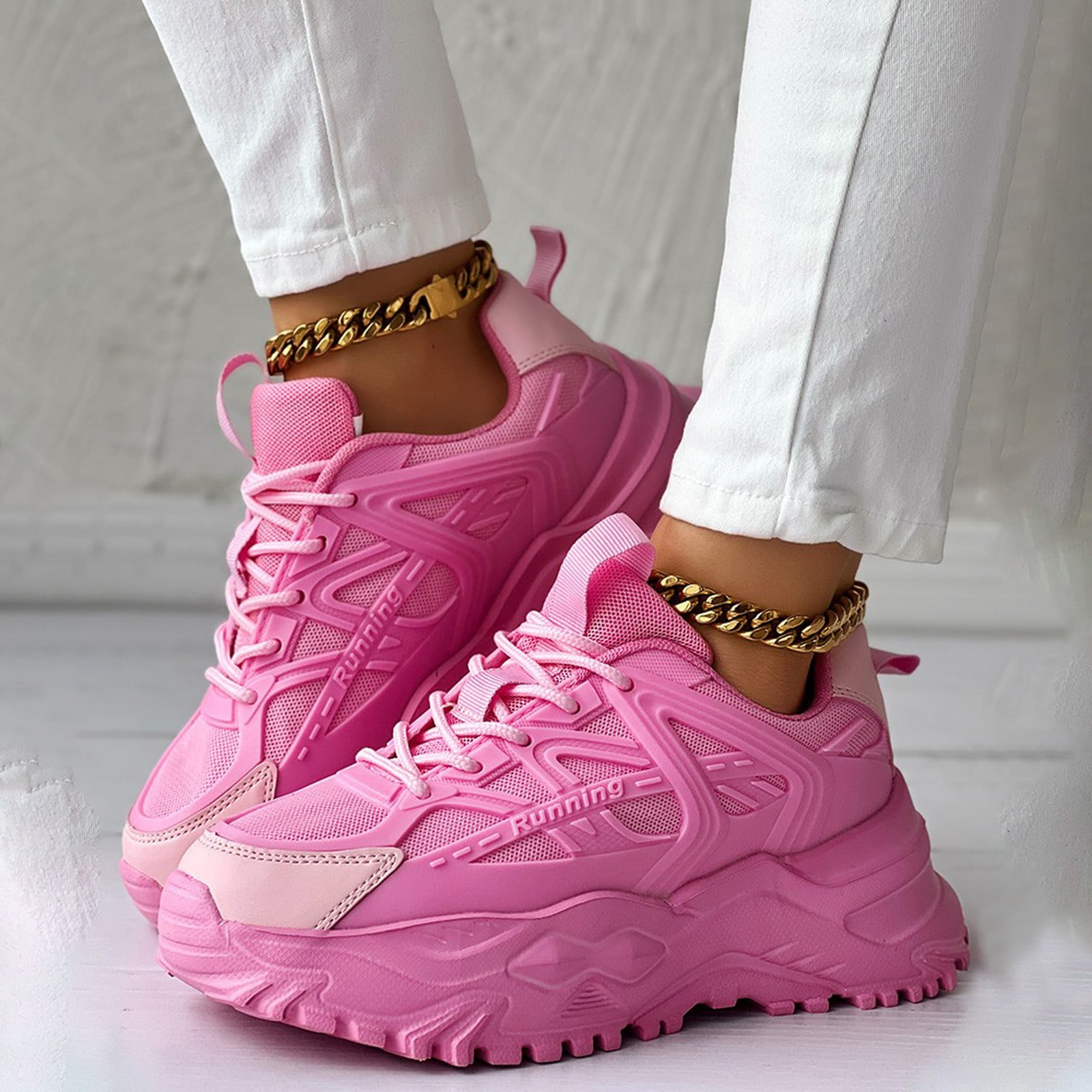 Womens Tennis Shoes Platform Clearance Casual Neutral Running Shoes ...