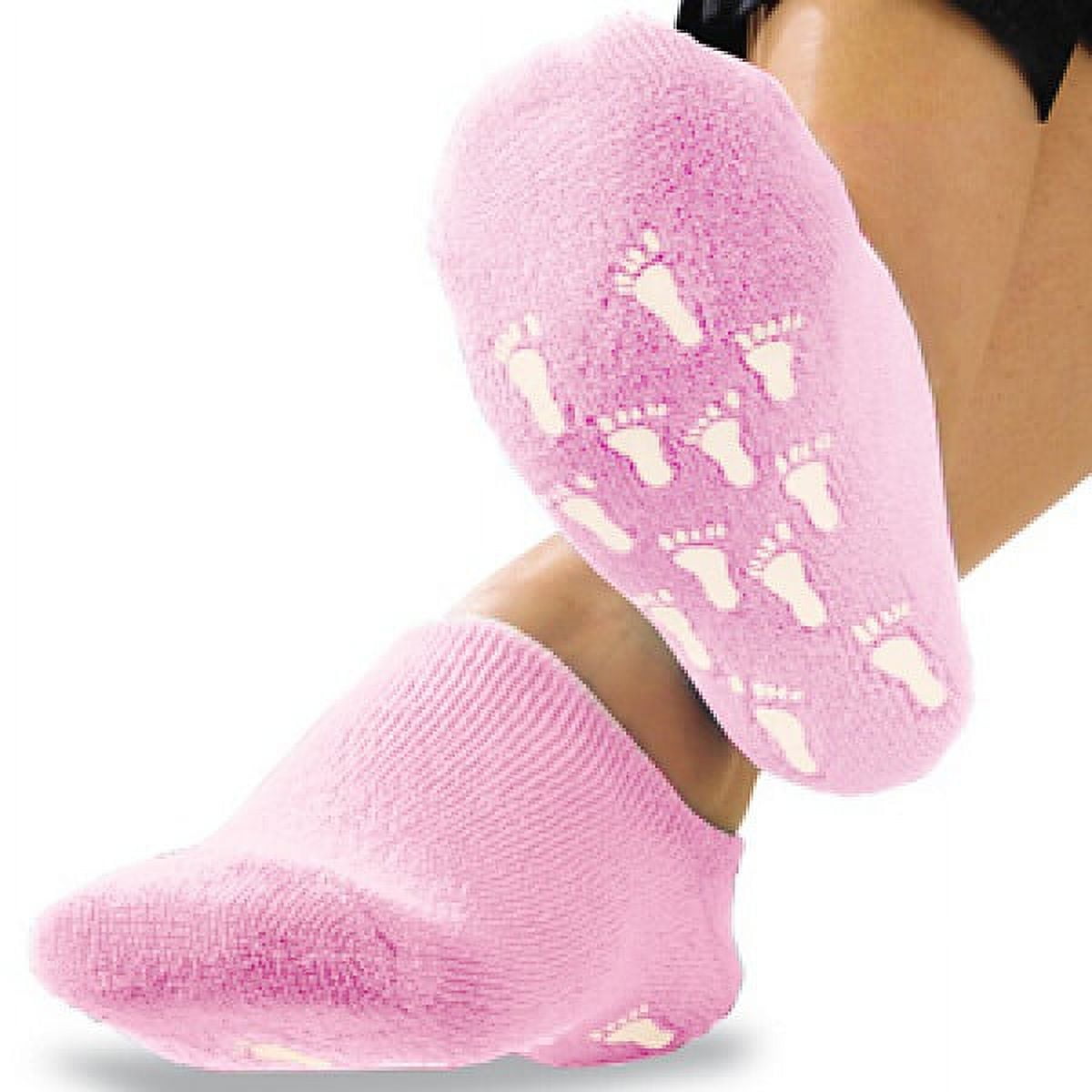 Womens Terry Gel-Lined Moisturizing Booties, One Size - Infused with ...