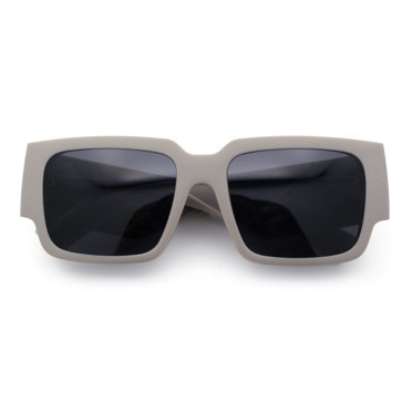 Oversize Modern Chunky Square Eyeglasses Flat Clear Lens 60mm (Black ...