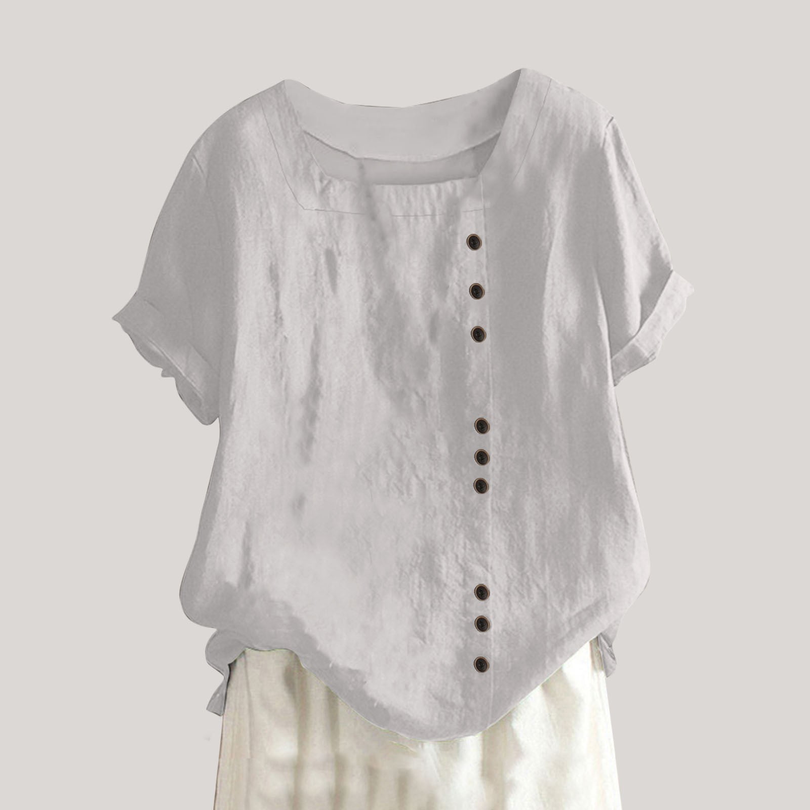 Womens Tops Clearance under $10 Plus Size Short Sleeve Flower Printing ...