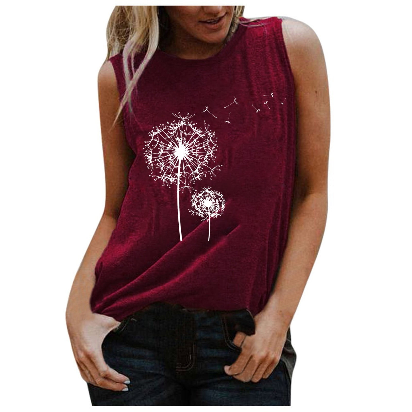 Womens Tops Dressy Casual,Dandelion Muscle Tank Top Women Meditation ...