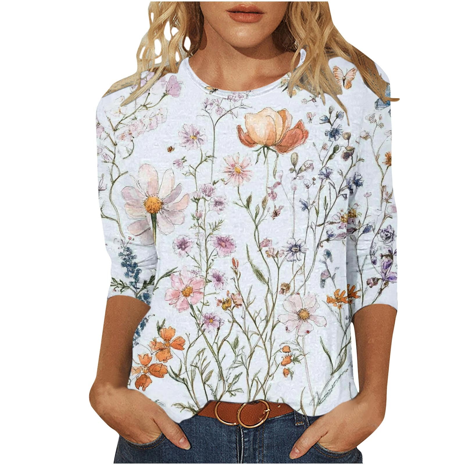 Womens Tops Dressy Casual Short Sleeve Cotton Summer Blouses for Women ...