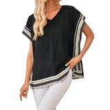 Womens Tops Floral Batwing Sleeve Bohemian Flowy Side Slit Tees for ...