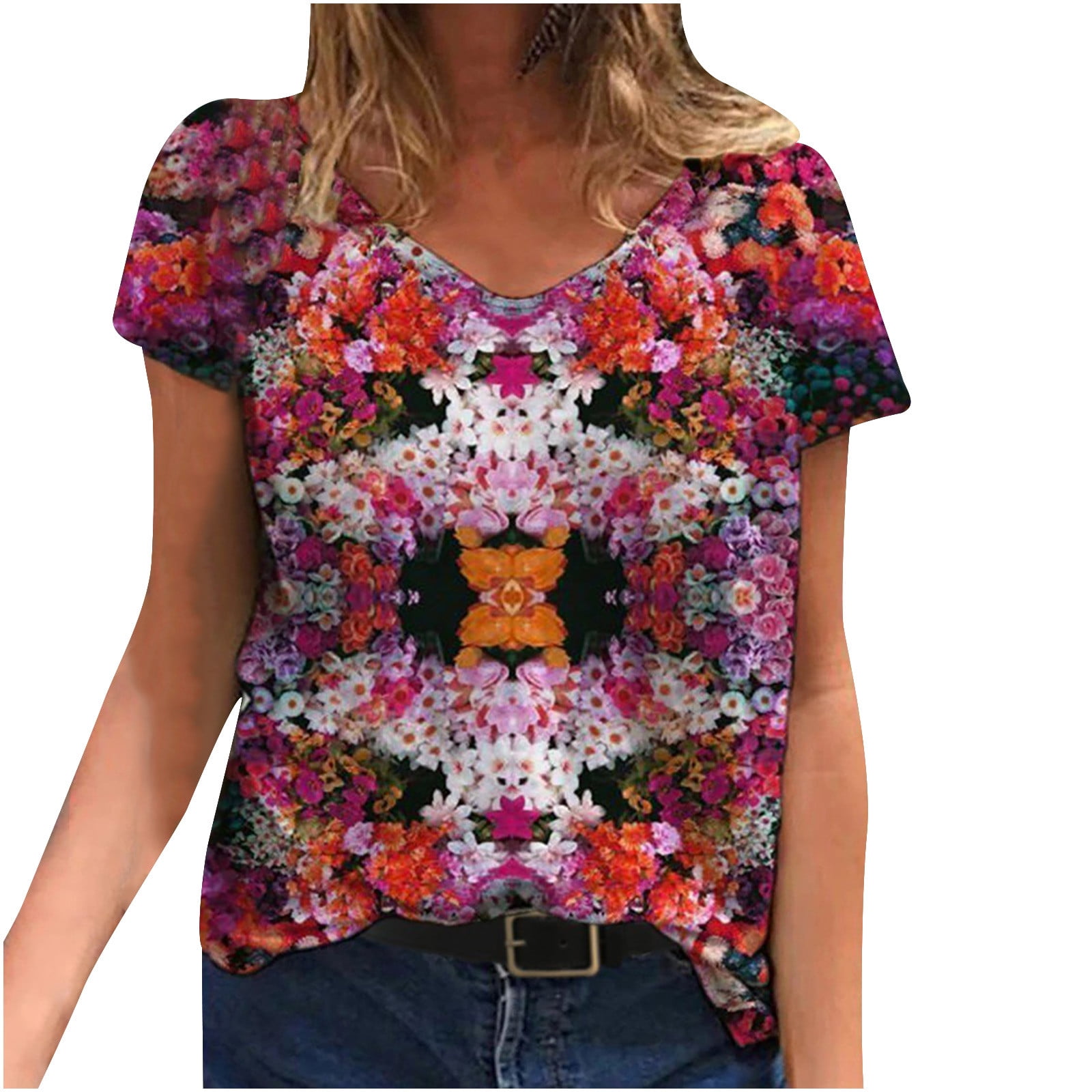 Womens Tops Summer 2022,Women's Van Gogh Painting Printed T-Shirt ...