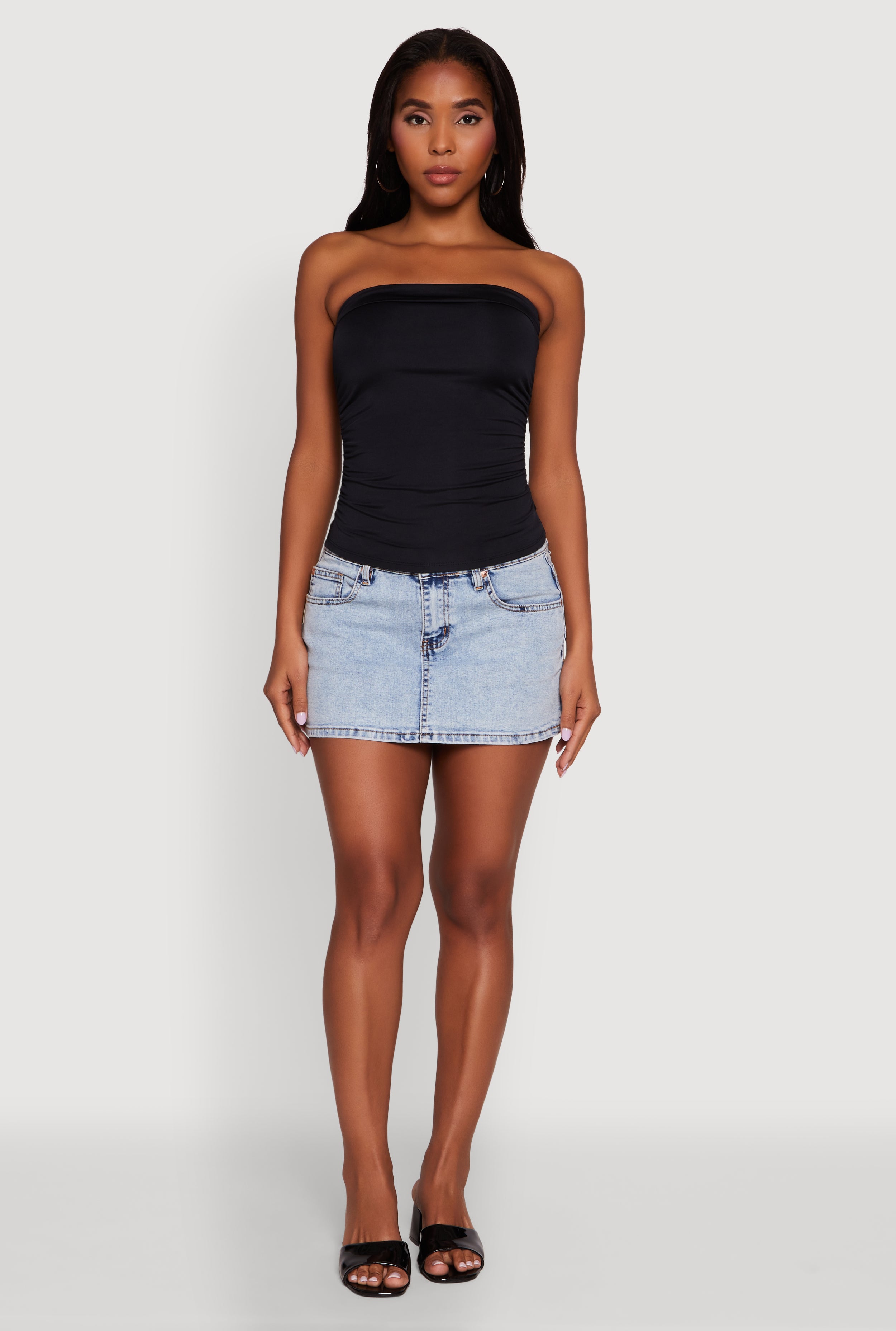 Womens Trendy Side Ruched Tube Top - Walmart.com