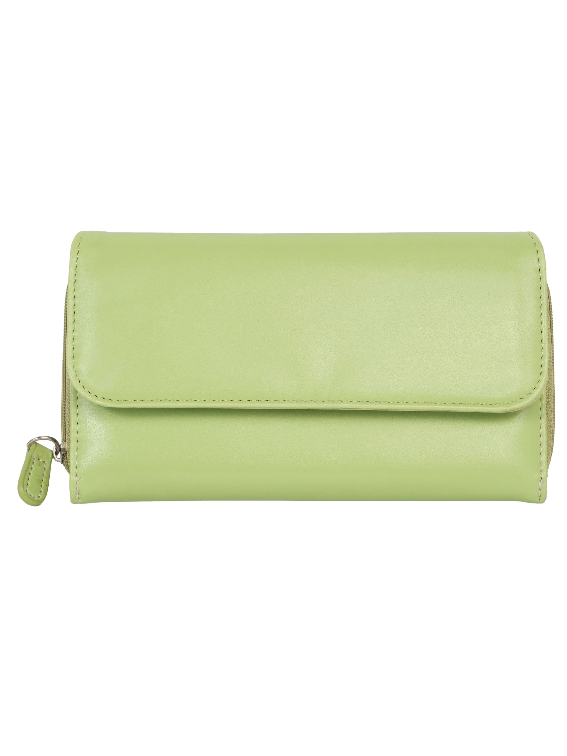 Womens Tri Fold Wallet, Multi Card Holder Zipper Pocket, Green ...