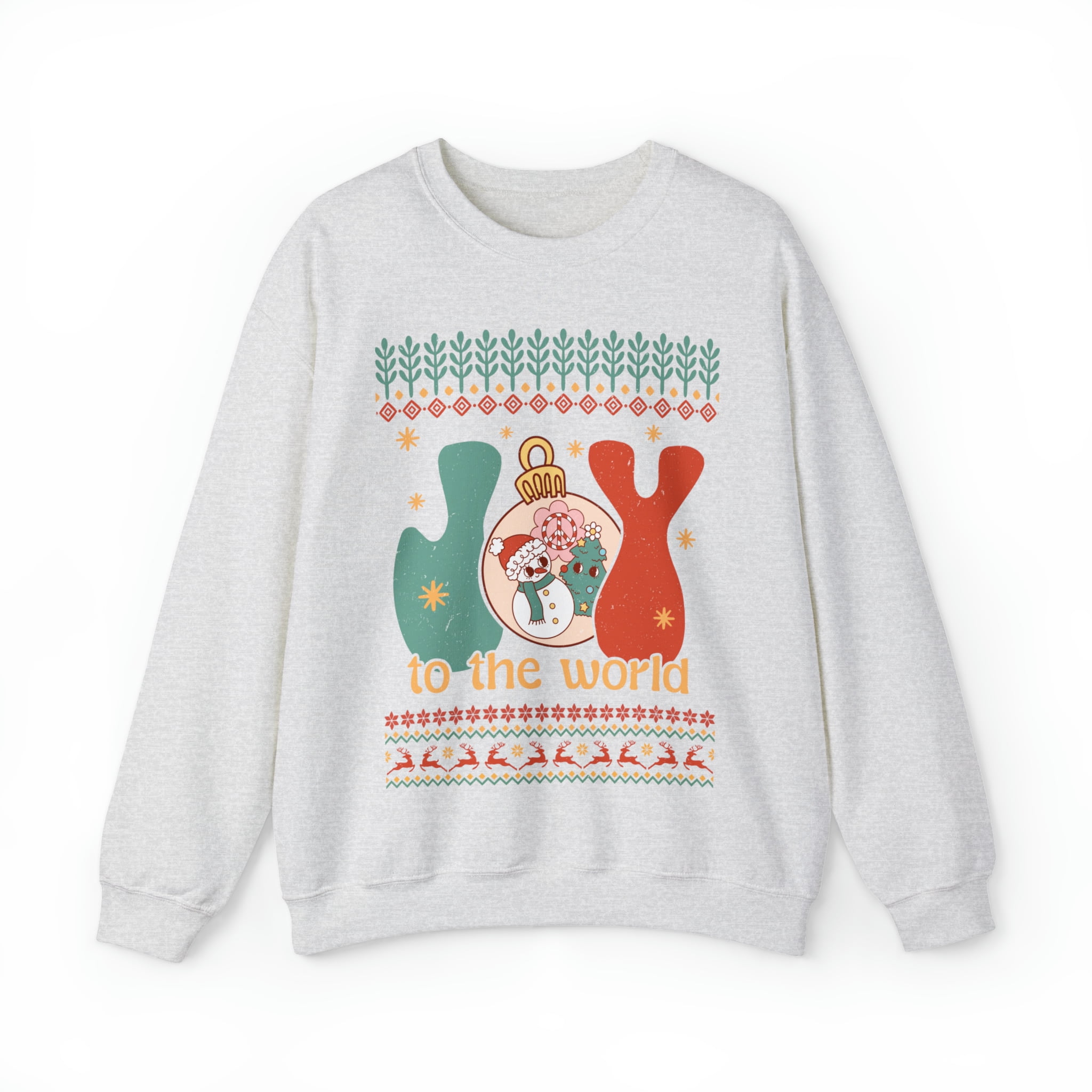 Womens Ugly Christmas Sweater Joy To The World Christmas Sweatshirt ...