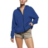 Womens Ultimate Heavyweight Zip Up Hoodie Jacket Loose Fit Fleece ...