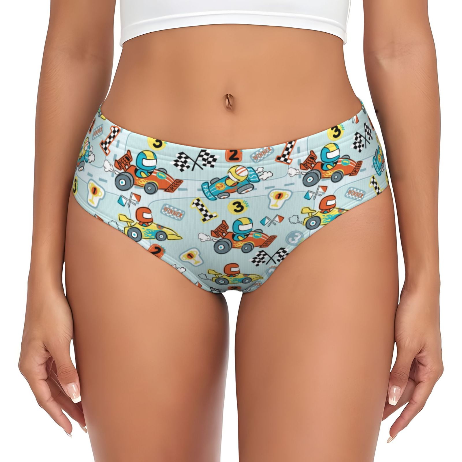 Womens Underwear - Cartoon Car Racing No Show Seamless Underwear for Women, Soft Sexy Stretch ...