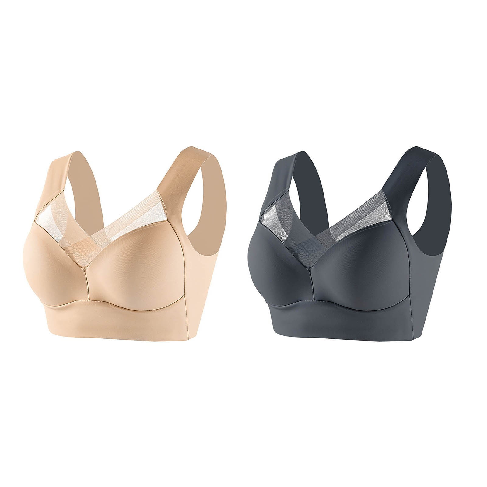 Womens Underwire Push Up Bra Posture Correcting Wireless Comfort ...