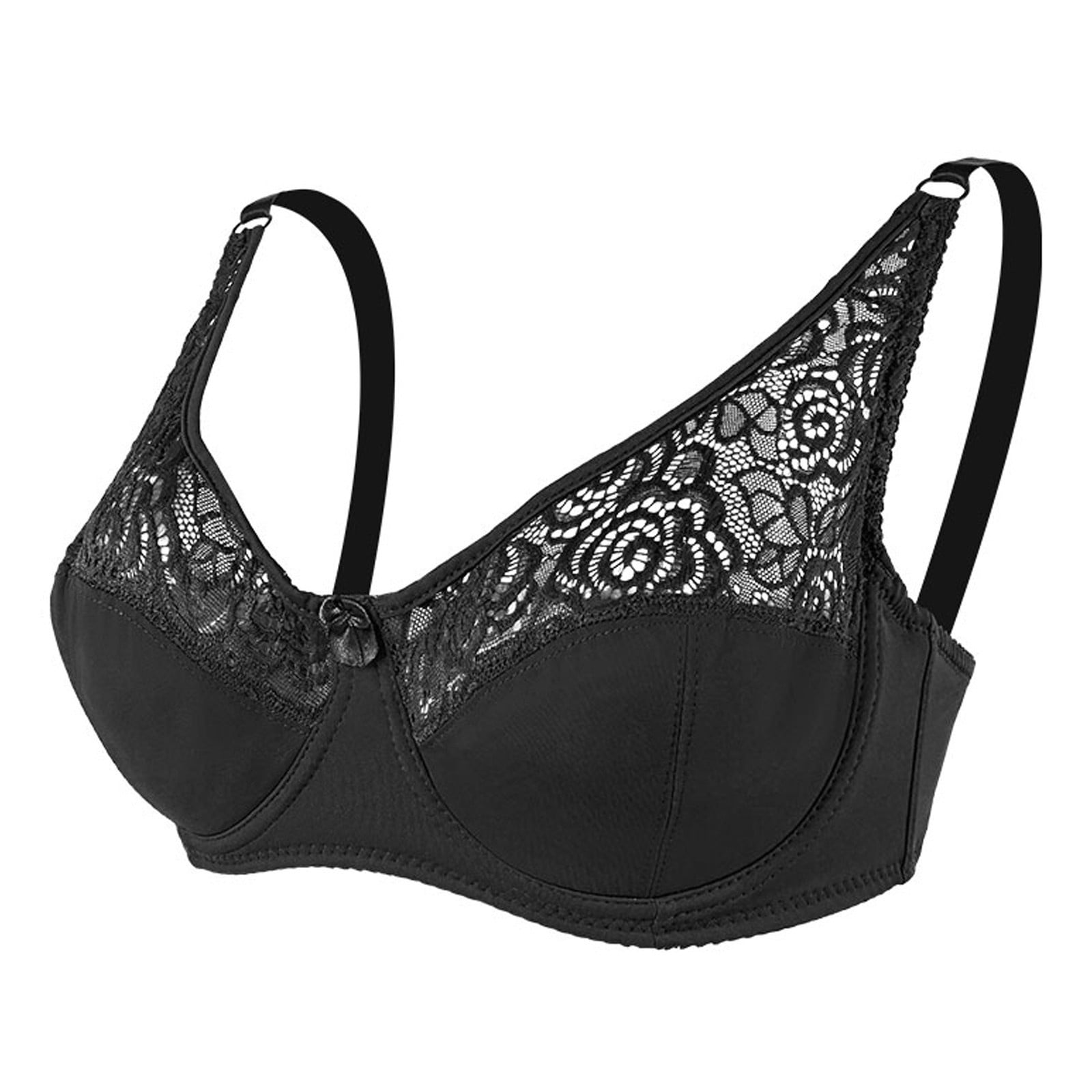 Gaqlive Womens Unlined Plus Size Bra Full Bust Sheer Bra Sexy Lace Bra Push Up Brassiere Bra