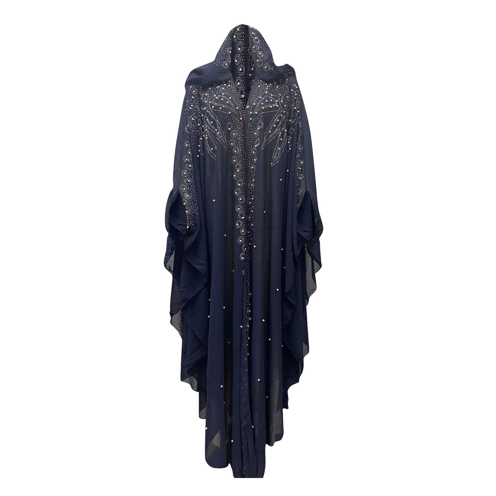 Womens V Neck Hoodies Muslim Dress Vintage Graphic Islamic Abaya Dress ...
