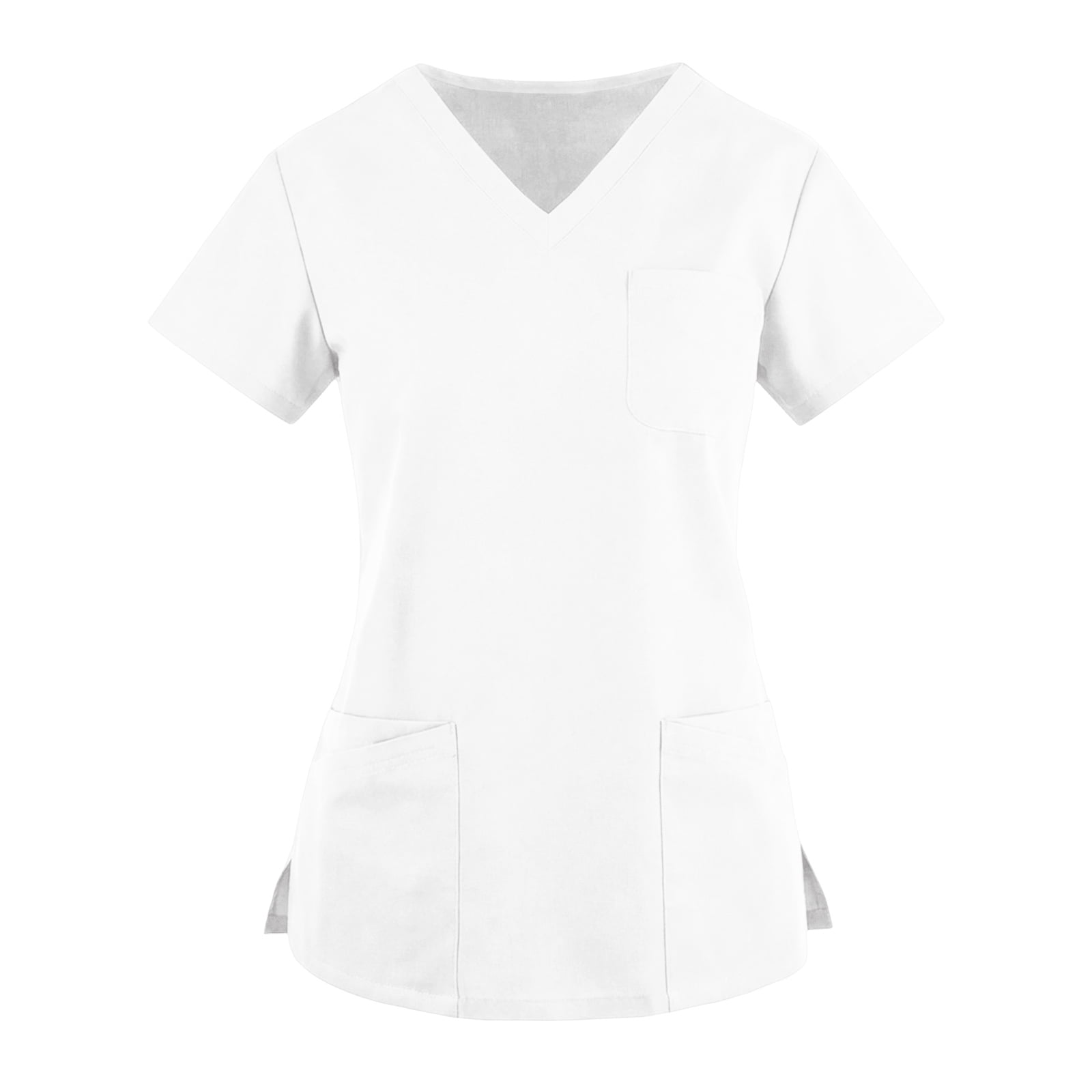 Womens V-Neck Scrub Tops – Stretchy Breathable Top with Pockets, Modern ...