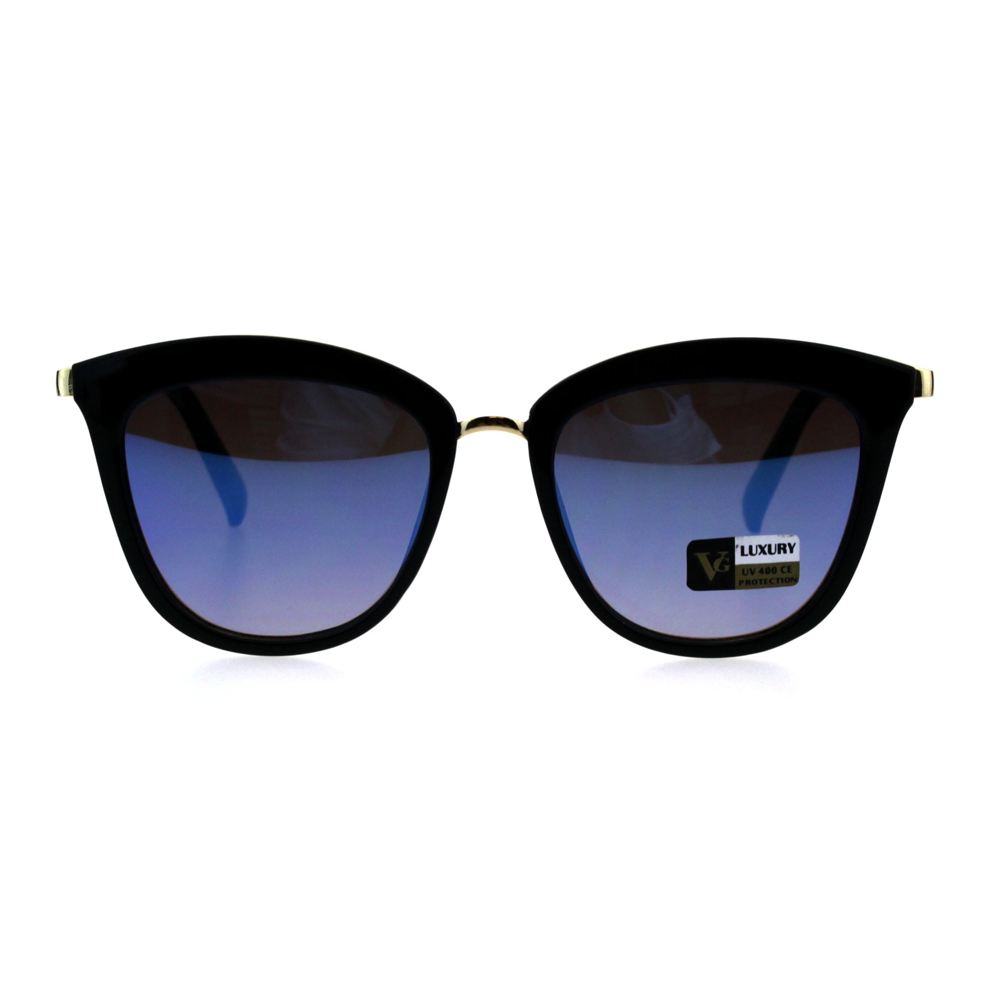 Womens VG Eyewear Mod Designer Fashion Horned Cat Eye Sunglasses Black ...