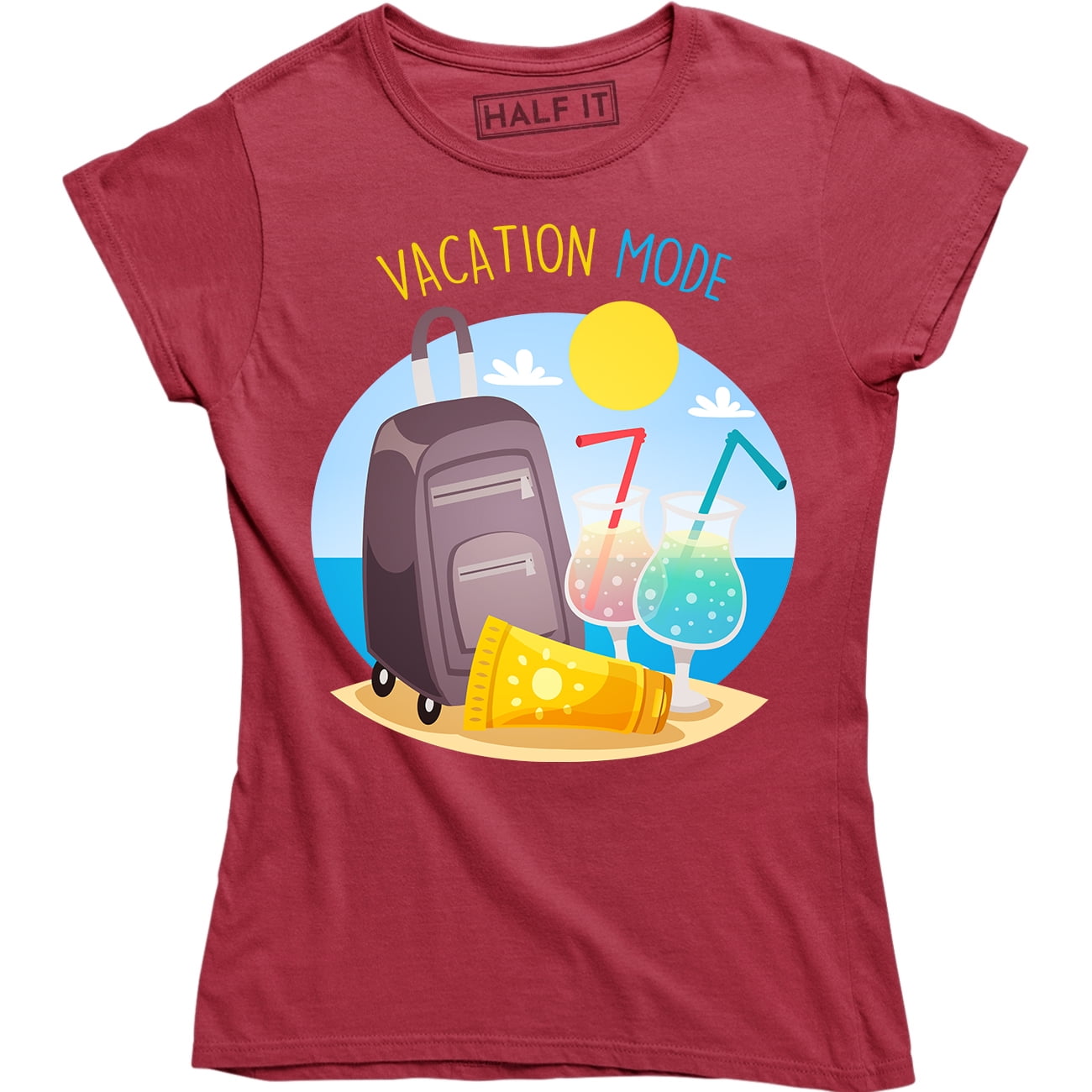 Womens Vacation Mode Funny Spring Break T-Shirt - Walmart.com