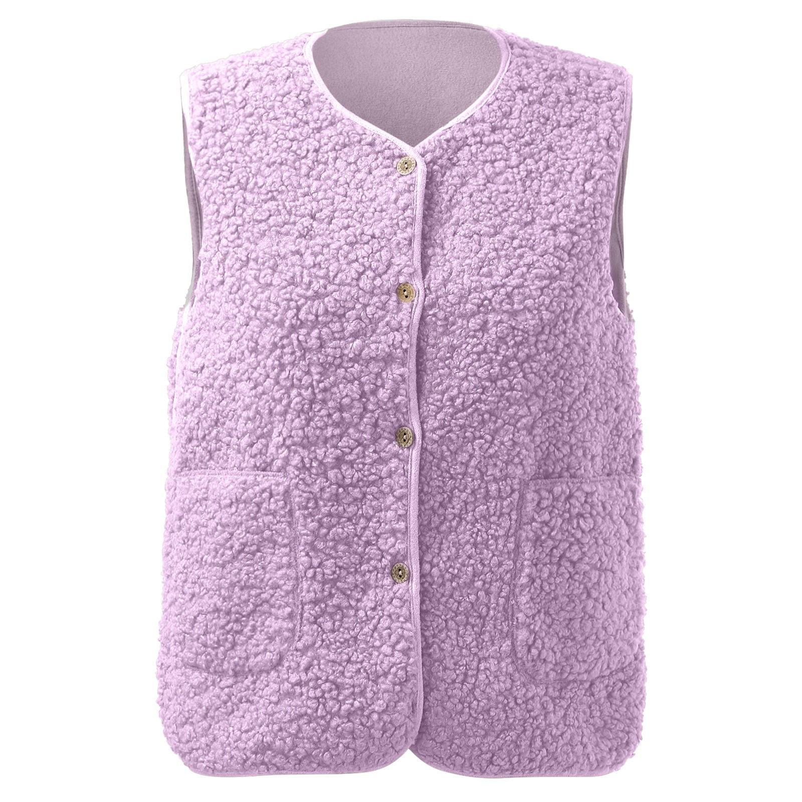 Womens Vest Casual Sleeveless Cardigans V Neck Plush Warm Casual Cute ...